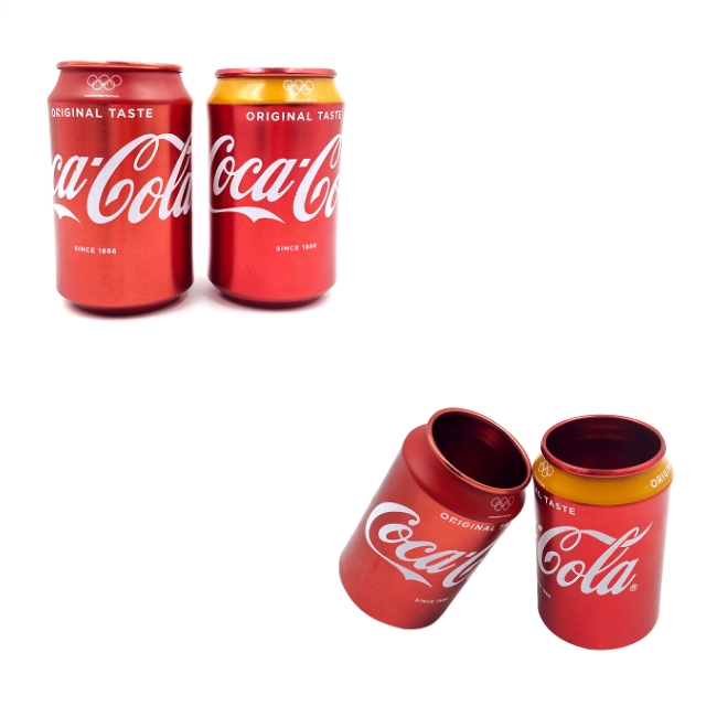 Stubby Sleek Slim Coca Cola Aluminium Coffee Cans For Beverages 330ml